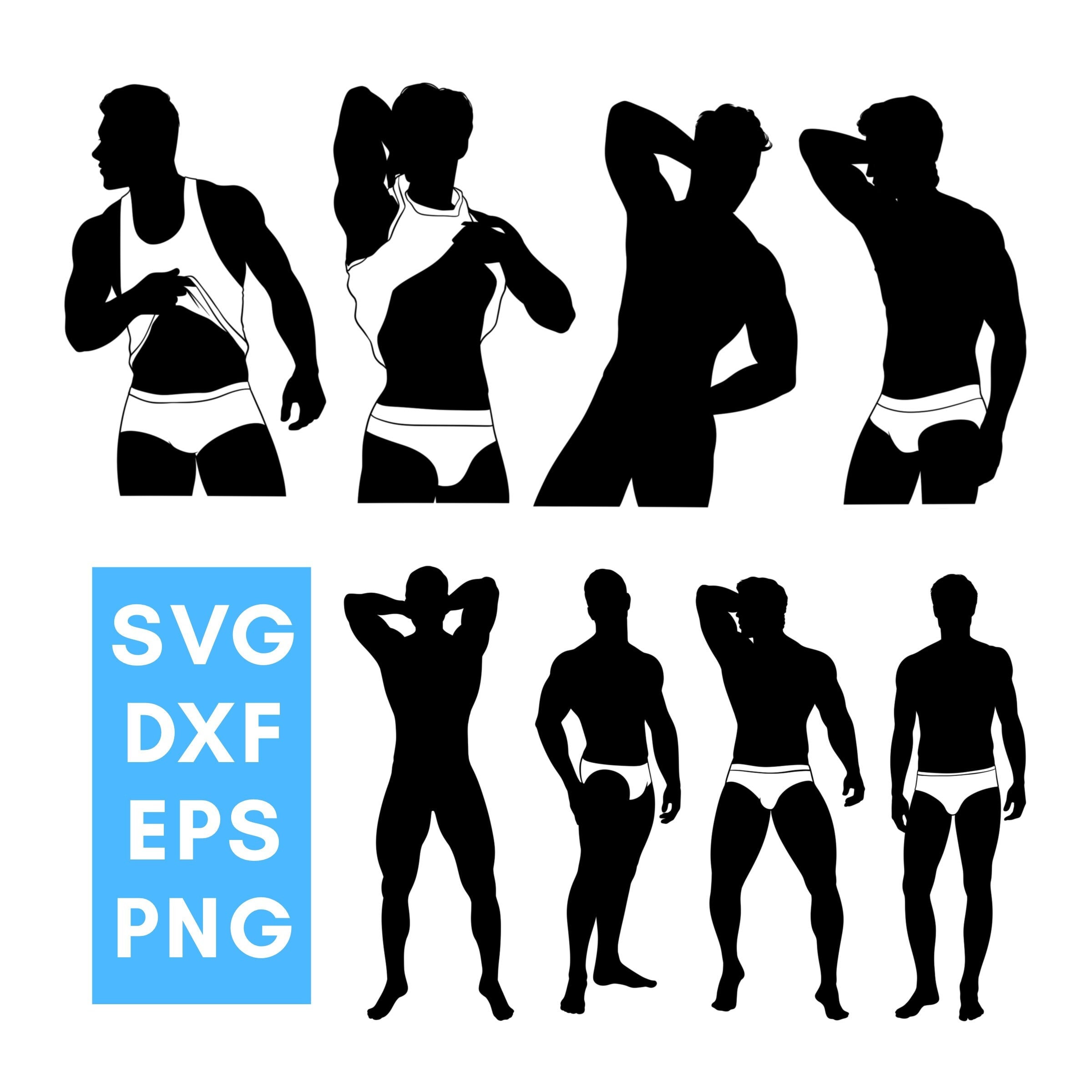 Sexy Men SVG Silhouette Clip Art, Male Strippers, Male Dancers, Hot Men ...