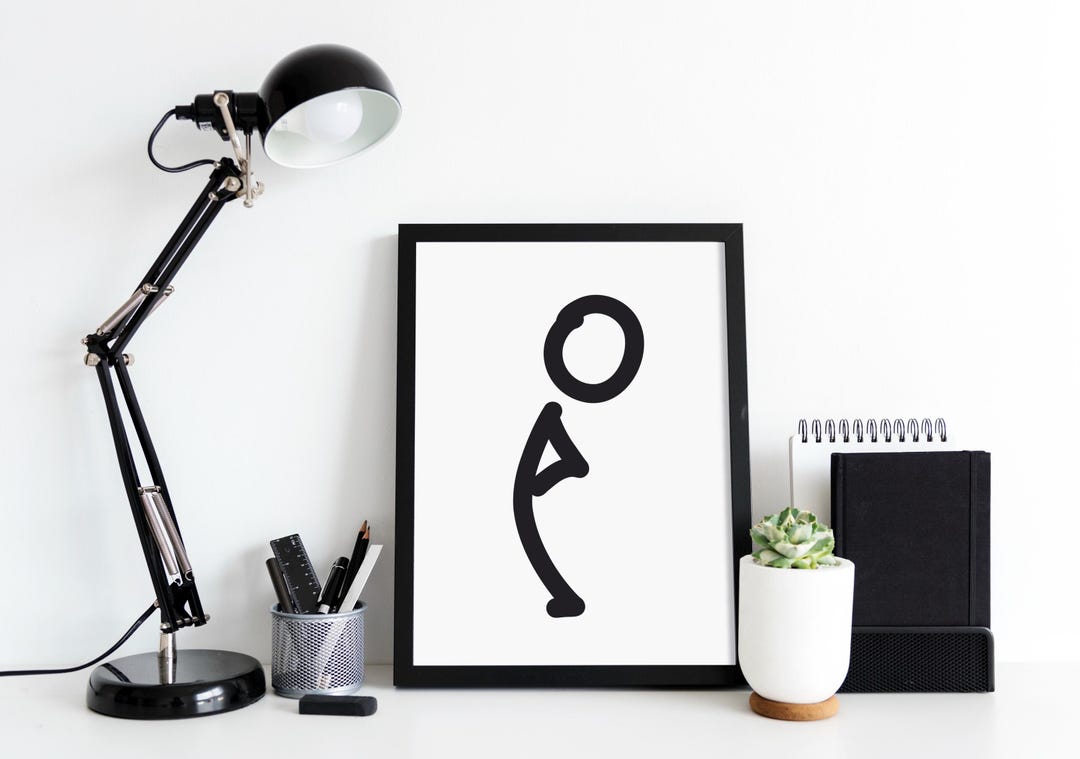 Funny Stick Figure Wall Art, Printable Wall Art, Black and White Wall ...