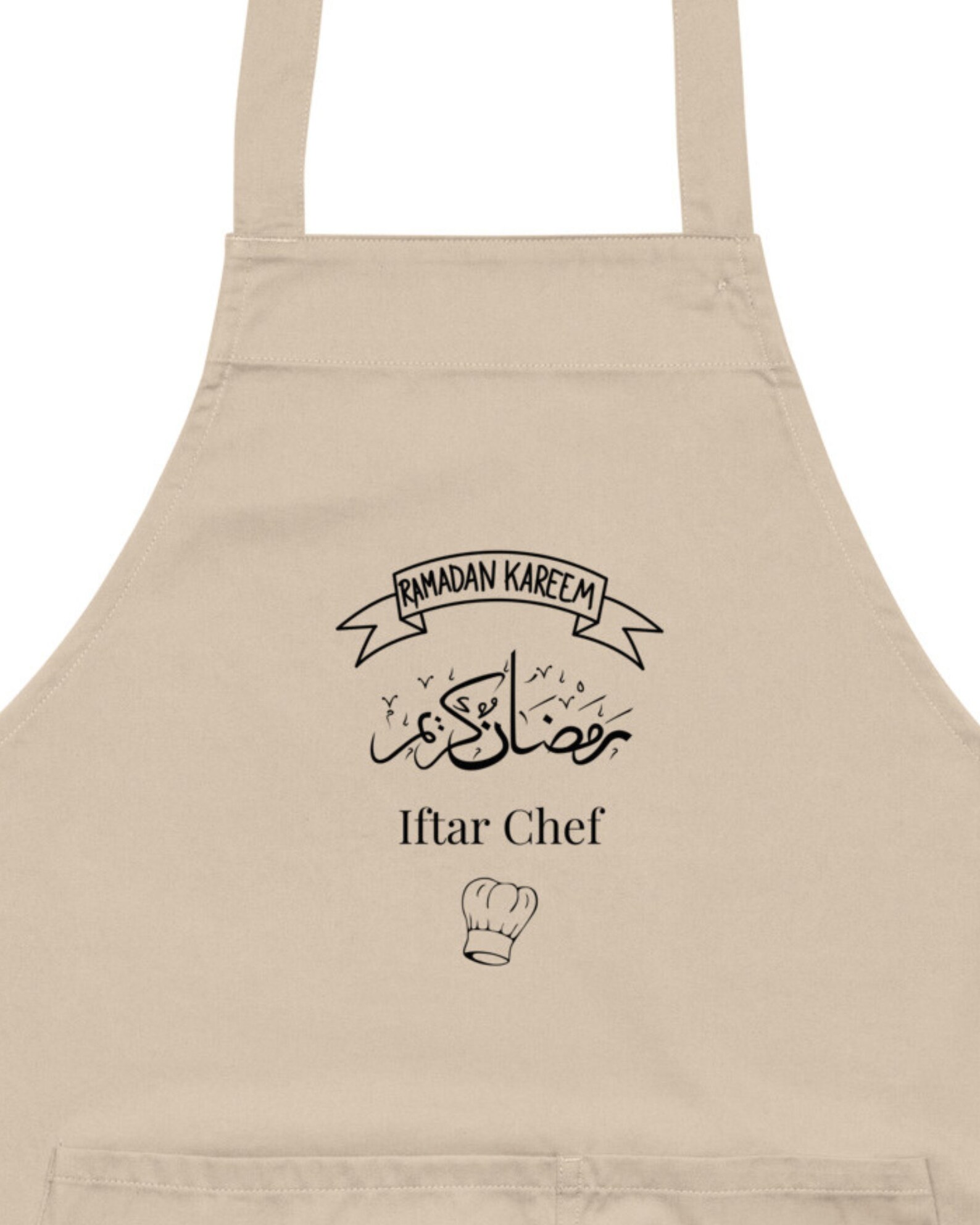 Ramadan Apron Iftar Chef Islamic Apron Organic Cotton Long Tie Straps ...