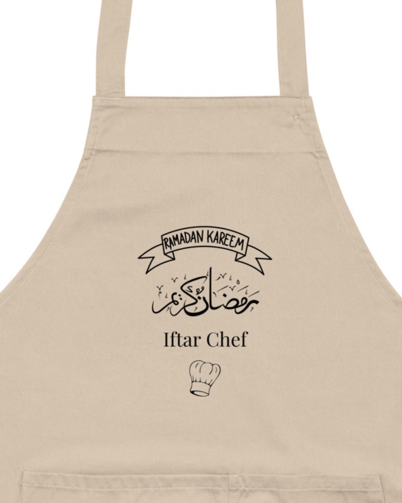Ramadan Apron Iftar Chef Islamic Apron Organic Cotton Long Tie Straps ...