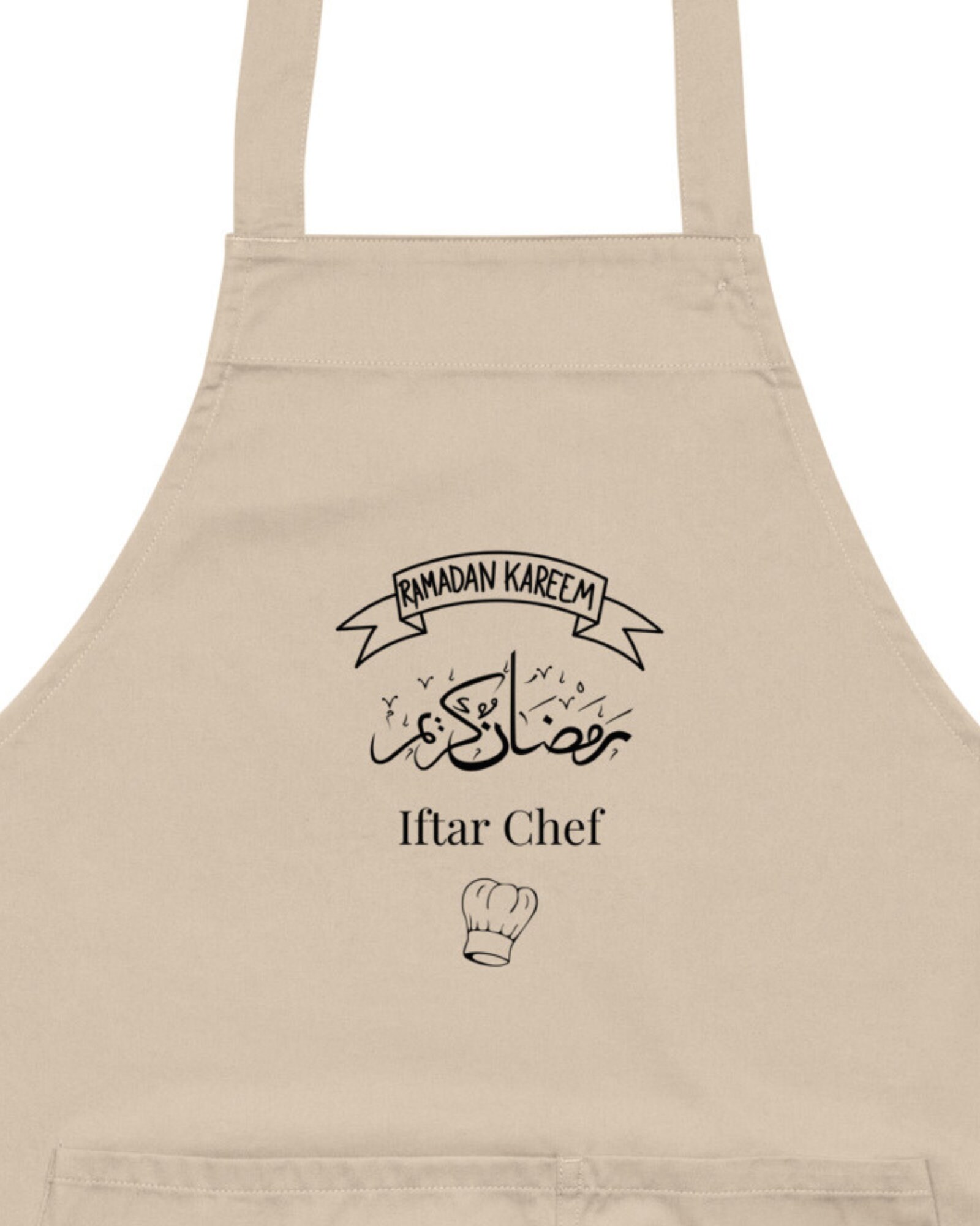 Ramadan Apron Iftar Chef Islamic Apron Organic Cotton Long Tie Straps and Adjustable Neck Strap ...