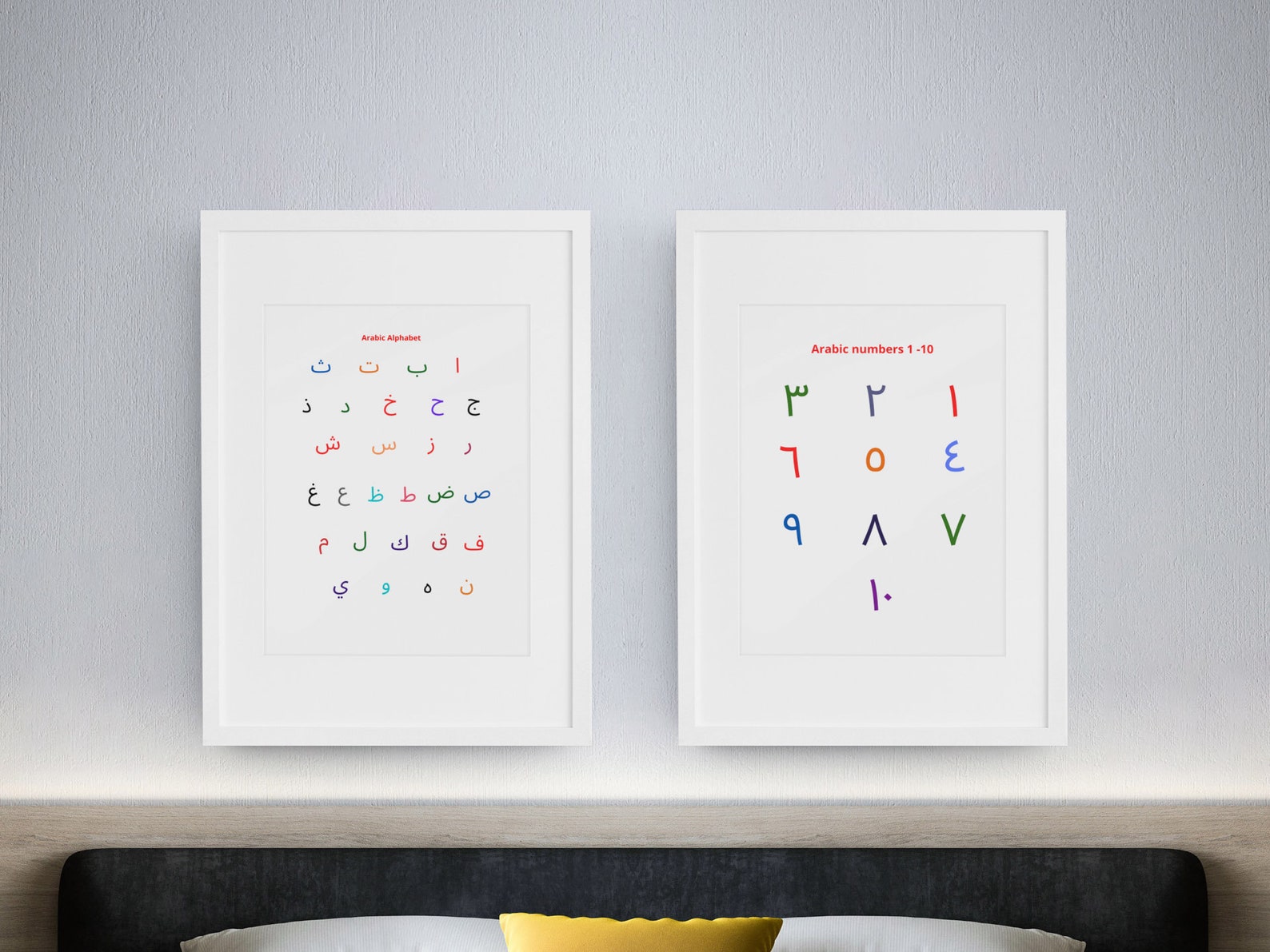 Arabic Alphabet & Arabic Numbers Numerals Poster. Digital - Etsy UK