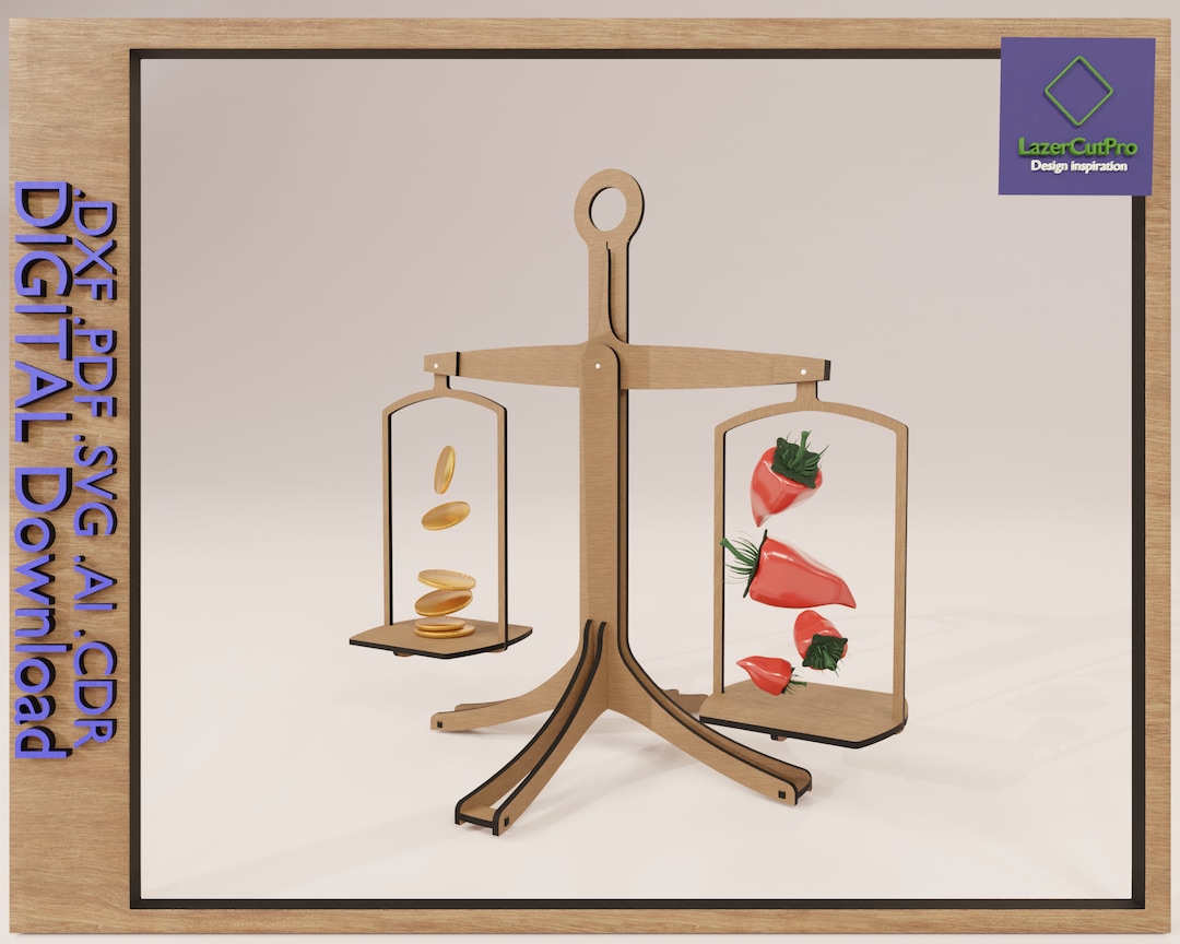 Balance Scale Laser Cut File | Kitchen Balance Scale Template Dxf ...