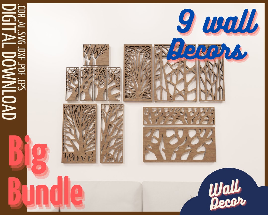 Nature Tree Wall Decor Bundle Svg Laser Cut Files / for Glowforge / Cnc ...