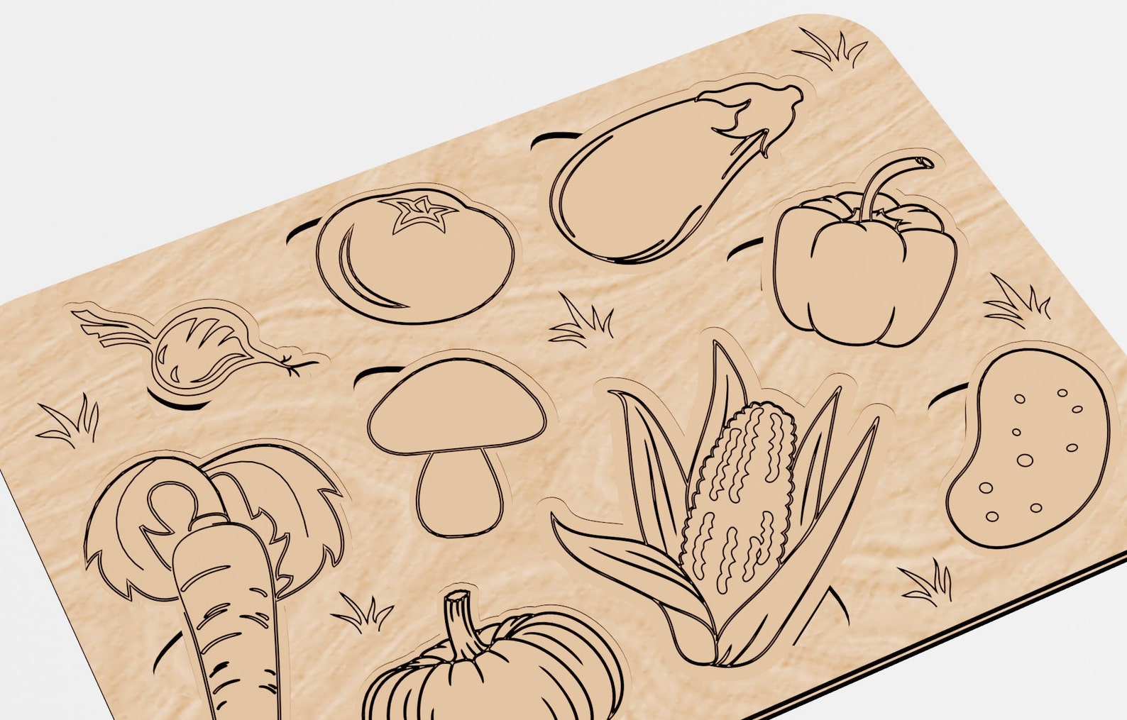 Puzzle Vegetables Laser SVG / Laser Cut Files, SVG, CDR / Kids Wooden ...