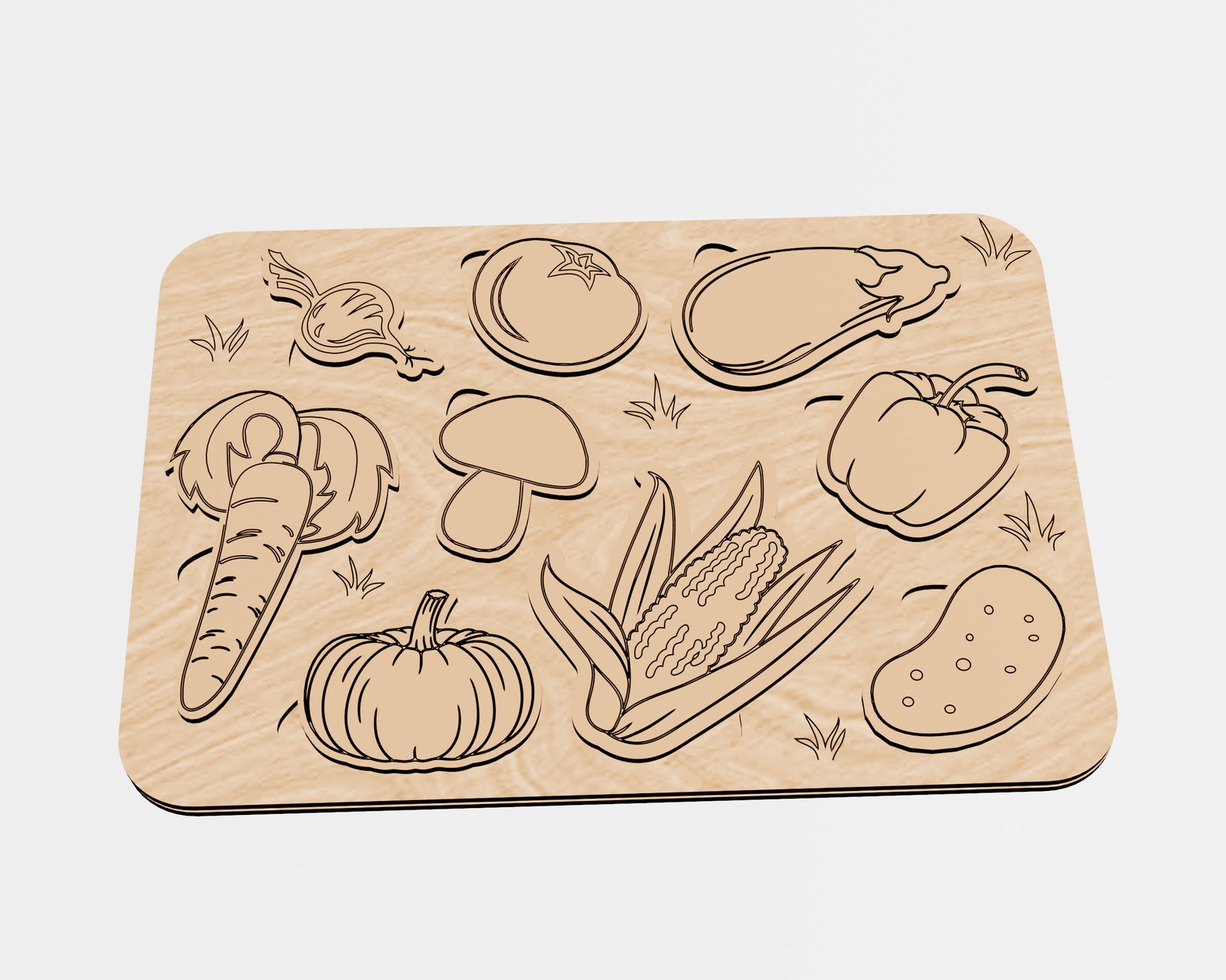 Puzzle Vegetables Laser SVG / Laser Cut Files, SVG, CDR / Kids Wooden ...