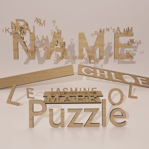 Name Puzzle SVG Digital Download Compatible With Glowforge / Alphabet ...