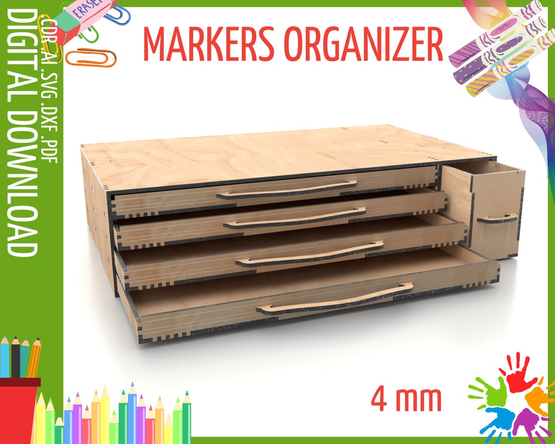 Storage Box With Drawers Organizer SVG | Laser Cut Files, Cnc File ...