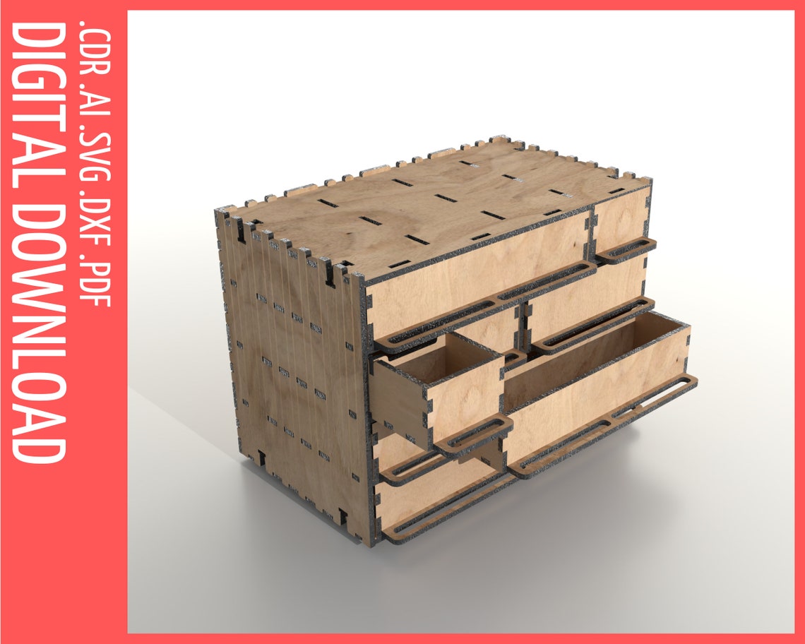 Storage Box Organiser SVG Laser Cut Files Cnc File Closet - Etsy