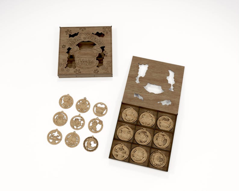 Bad Santa Ornaments SVG | Laser Cut Christmas Decor (digital File) - Etsy