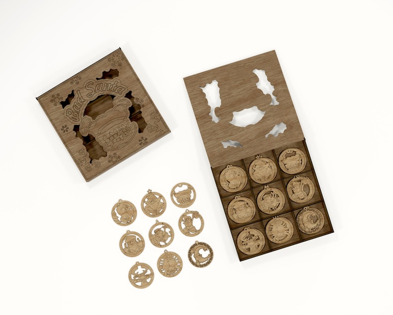 Bad Santa Ornaments SVG | Laser Cut Christmas Decor (digital File) - Etsy