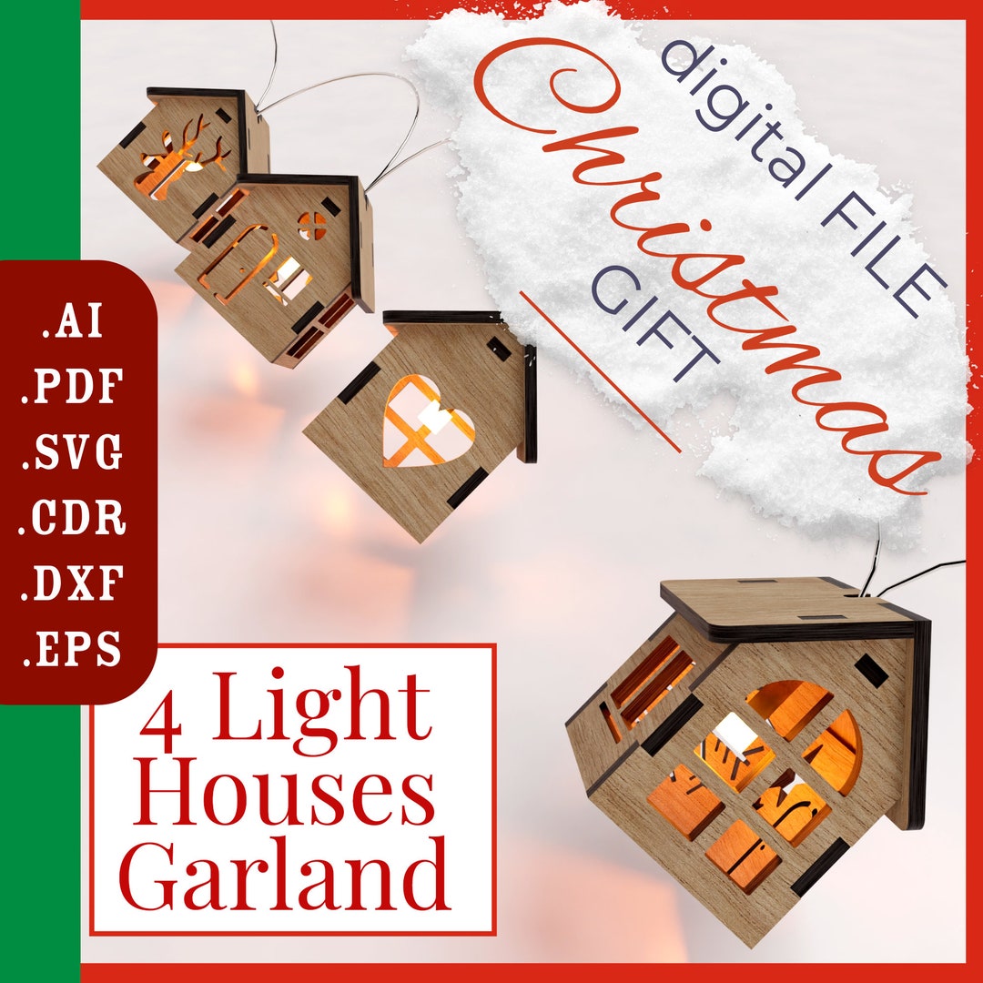 Holiday Cottage Collection Laser Cut Svg for LED Christmas Lights ...