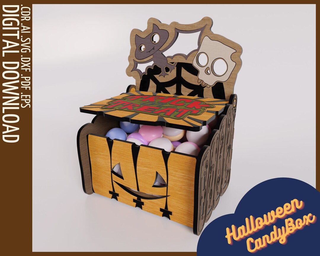 Halloween Box Svg Halloween Candy Holder SVG Halloween - Etsy