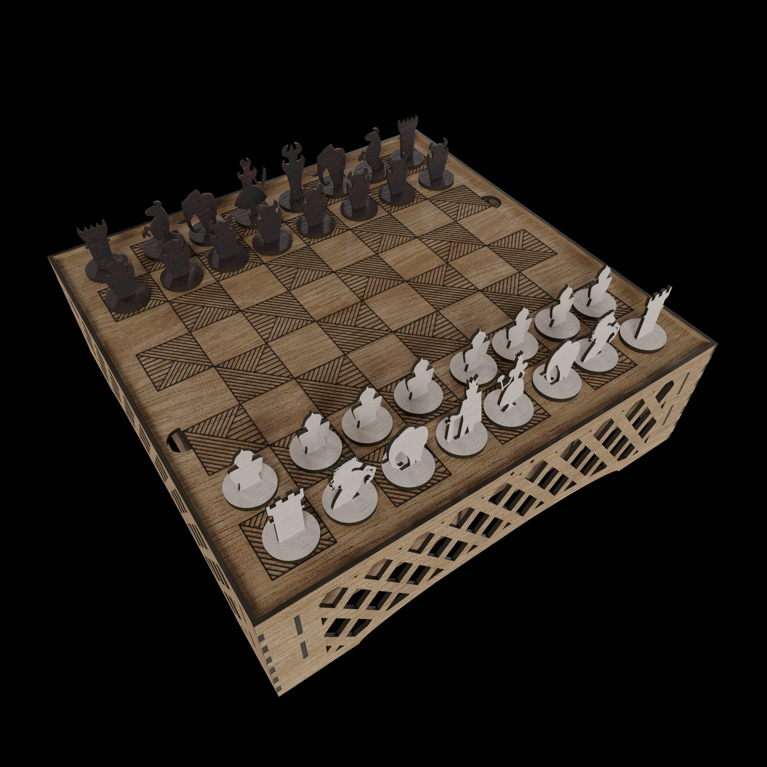 Chessboard With Hidden Compartment CNC Plans / Board Game Storage Box ...