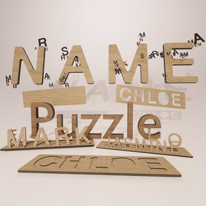 Name Puzzle SVG Digital Download Compatible With Glowforge / Alphabet ...