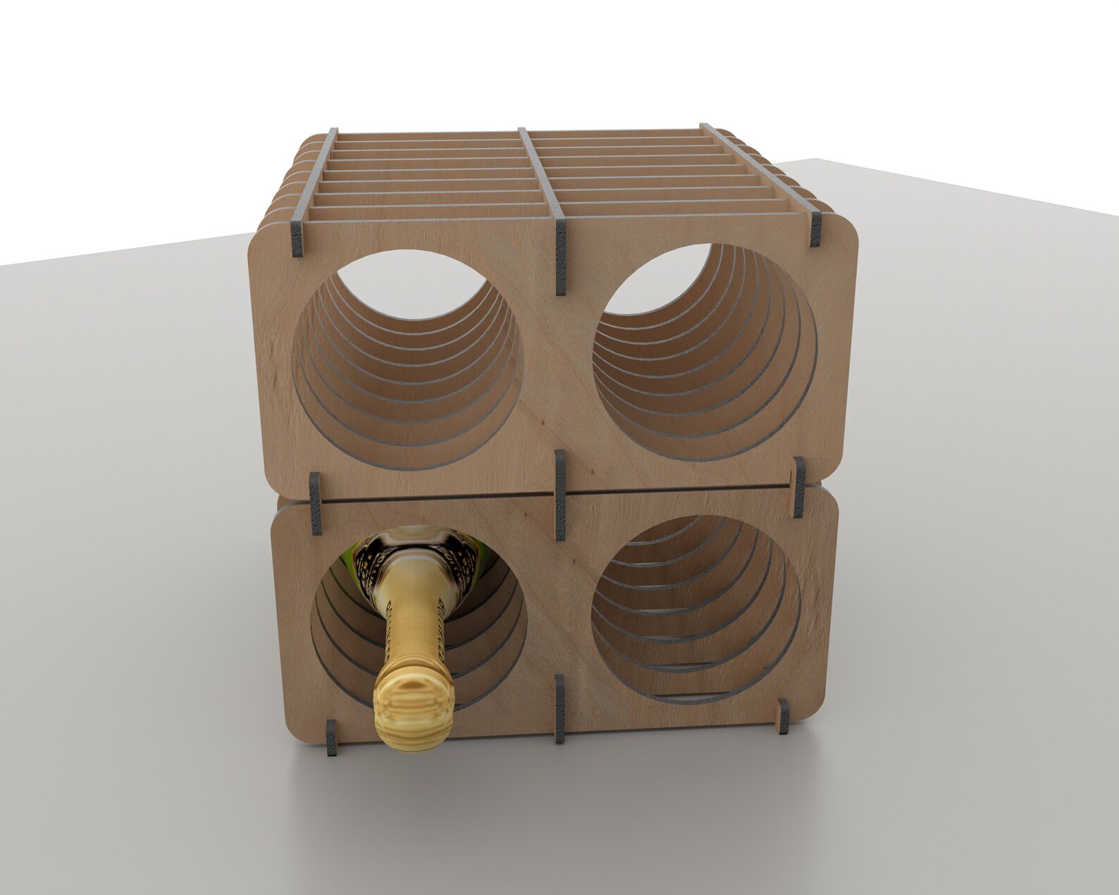 Laser Cut Files Wine Rack / Wine Standing 4 Bottle Storage SVG - Etsy