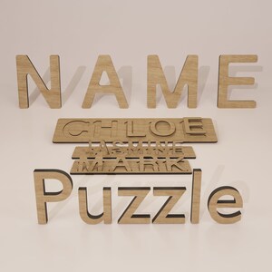 Name Puzzle SVG Digital Download Compatible With Glowforge / Alphabet ...