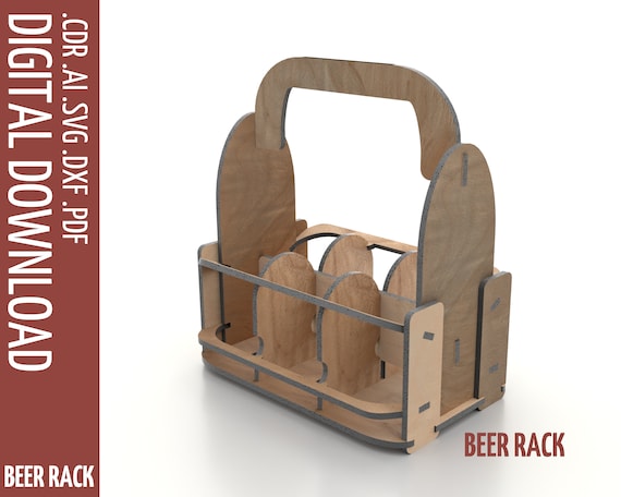 Beer Rack Laser Cut SVG Files / Wooden 6 Pack Beer Caddy | Etsy