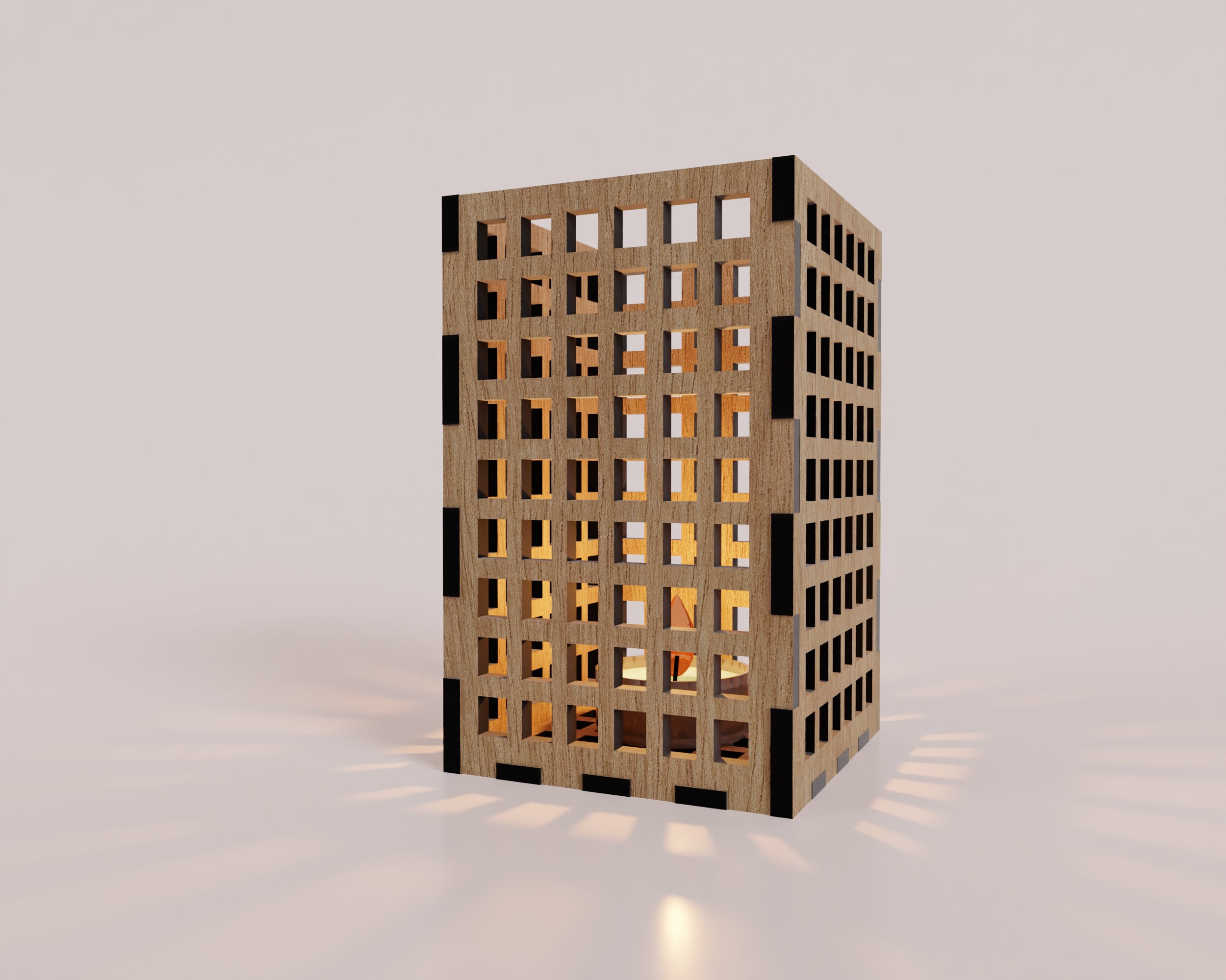 Glowforge Wooden Table Lamp Svg | Modern CNC Template | Laser Cut ...