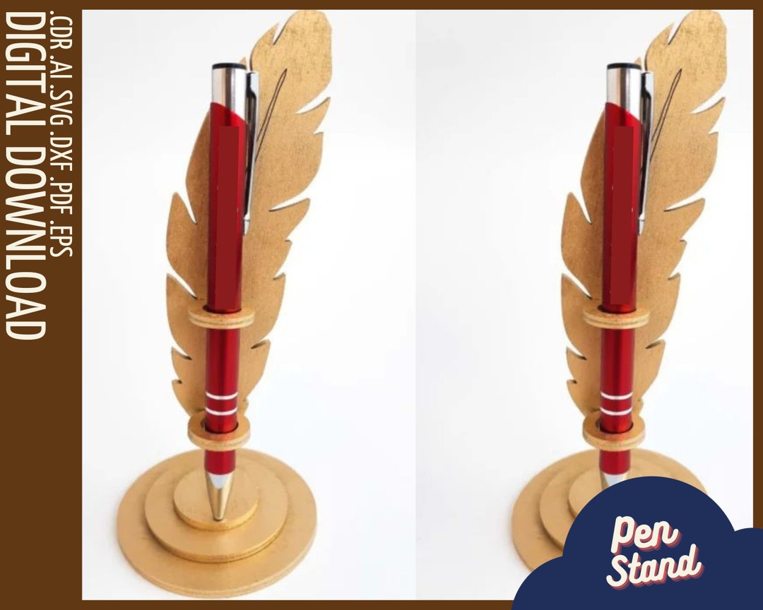 Pencil Stand, Brush Holder SVG / Pen Holder Laser Cut Files / Wooden ...