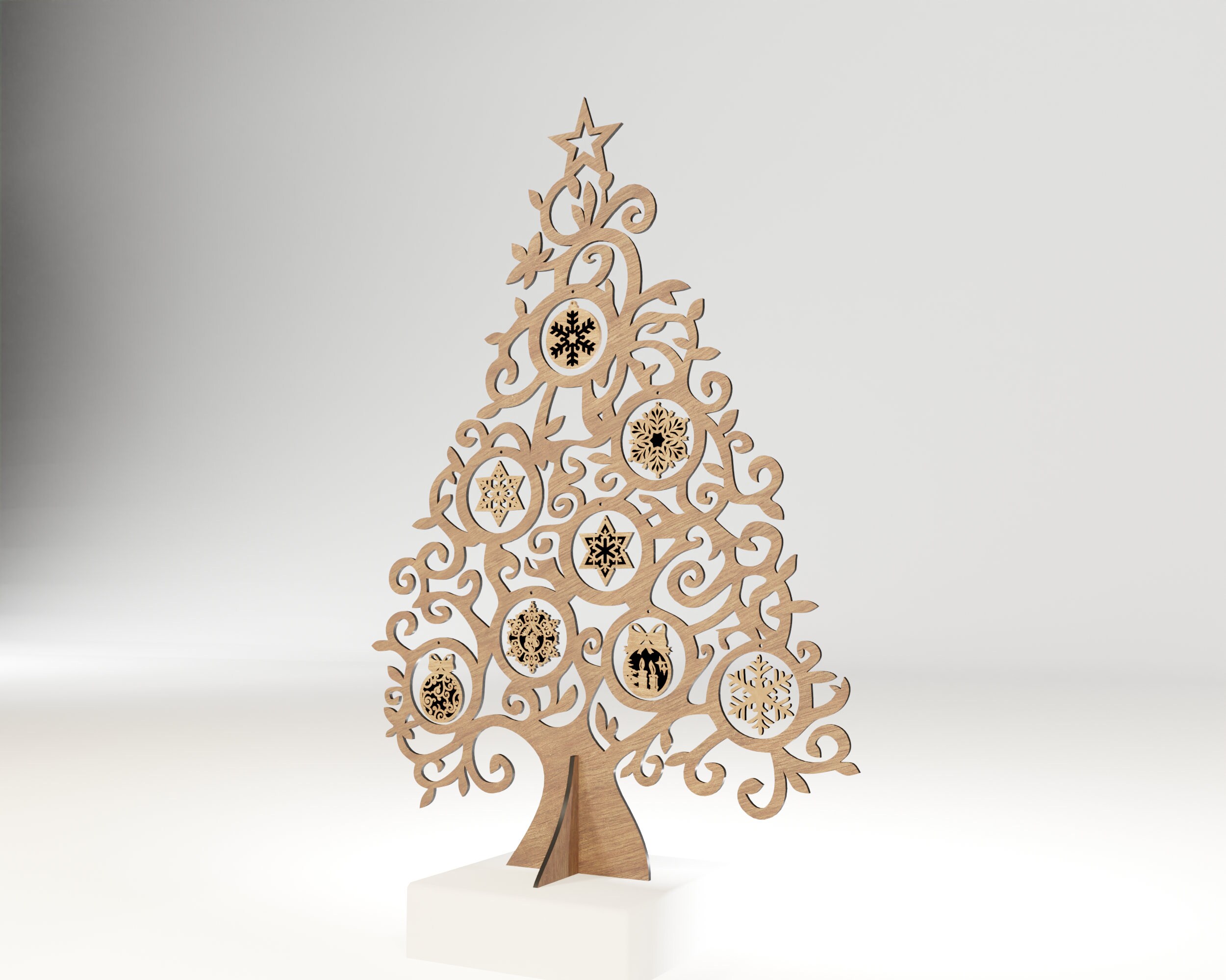 Christmas Decoration Christmas Tree With 8 Toys Laser Cut - Etsy