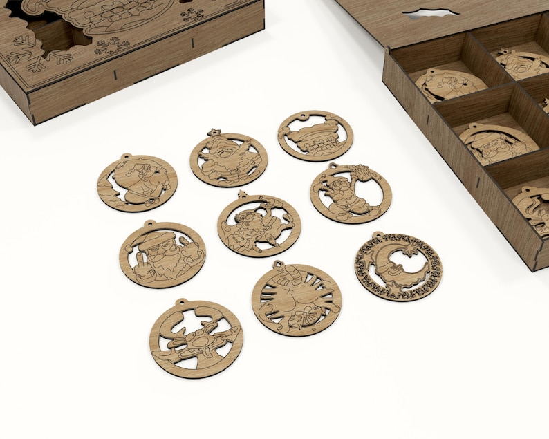 Bad Santa Ornaments SVG | Laser Cut Christmas Decor (digital File) - Etsy