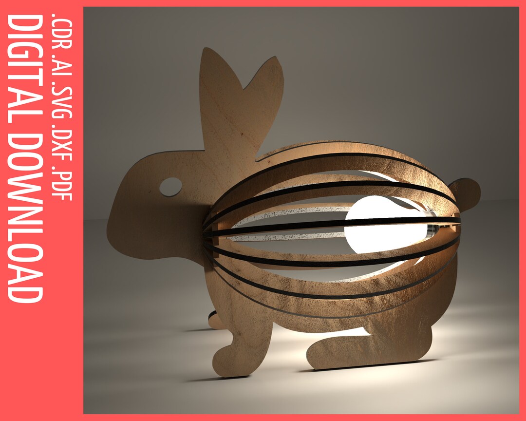 Laser Cut Lamp File / Rabbit Table Lamp Laser Cut Projects / Laser Cut ...