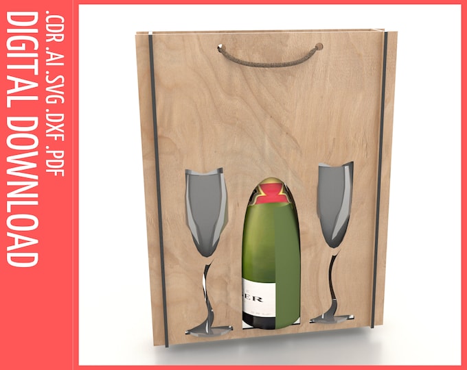 SVG Jail Bars Let Me Out Wooden Wine Bottle Gift Box Holder Laser Cut ...