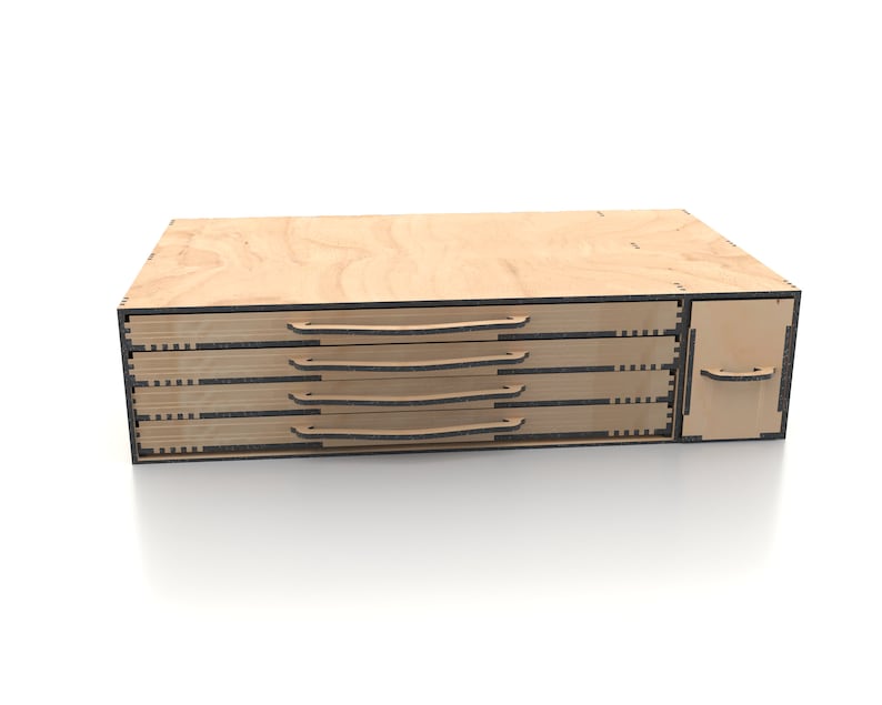 Storage Box With Drawers Organizer SVG Laser Cut Files Cnc - Etsy