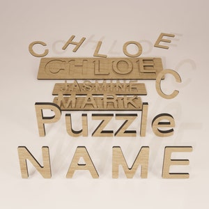 Name Puzzle SVG Digital Download Compatible With Glowforge / Alphabet ...
