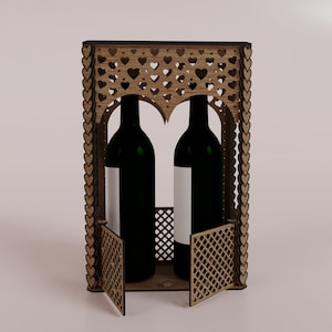 Wine or Champagne Box / Box With Open Lids / Gift Box for Wine Bottle ...
