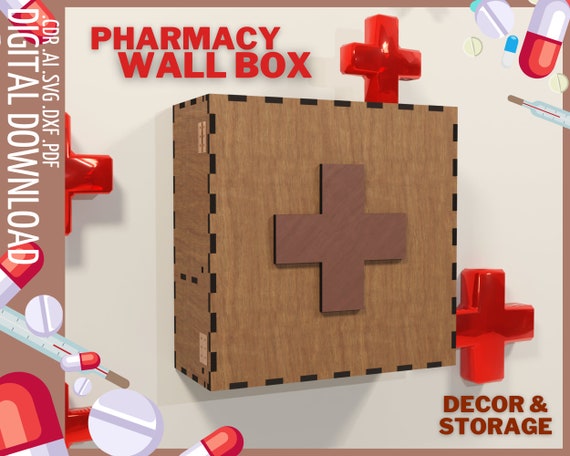 Pharmacy Box for Wall Laser Cut Files / Storage Box Organiser - Etsy