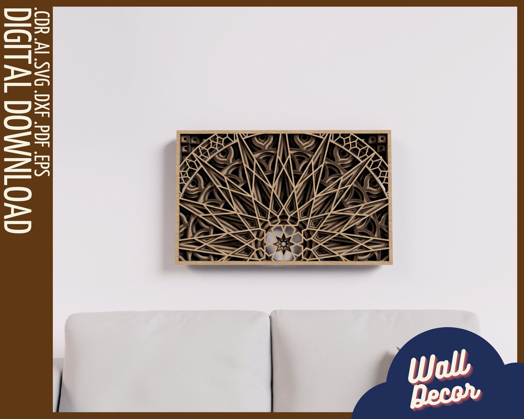 Multilayer Frame Wall Art - Laser Cut Mandala SVG - Vector Drawing Cdr ...