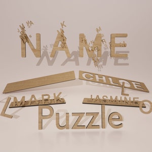 Name Puzzle SVG Digital Download Compatible With Glowforge / Alphabet ...