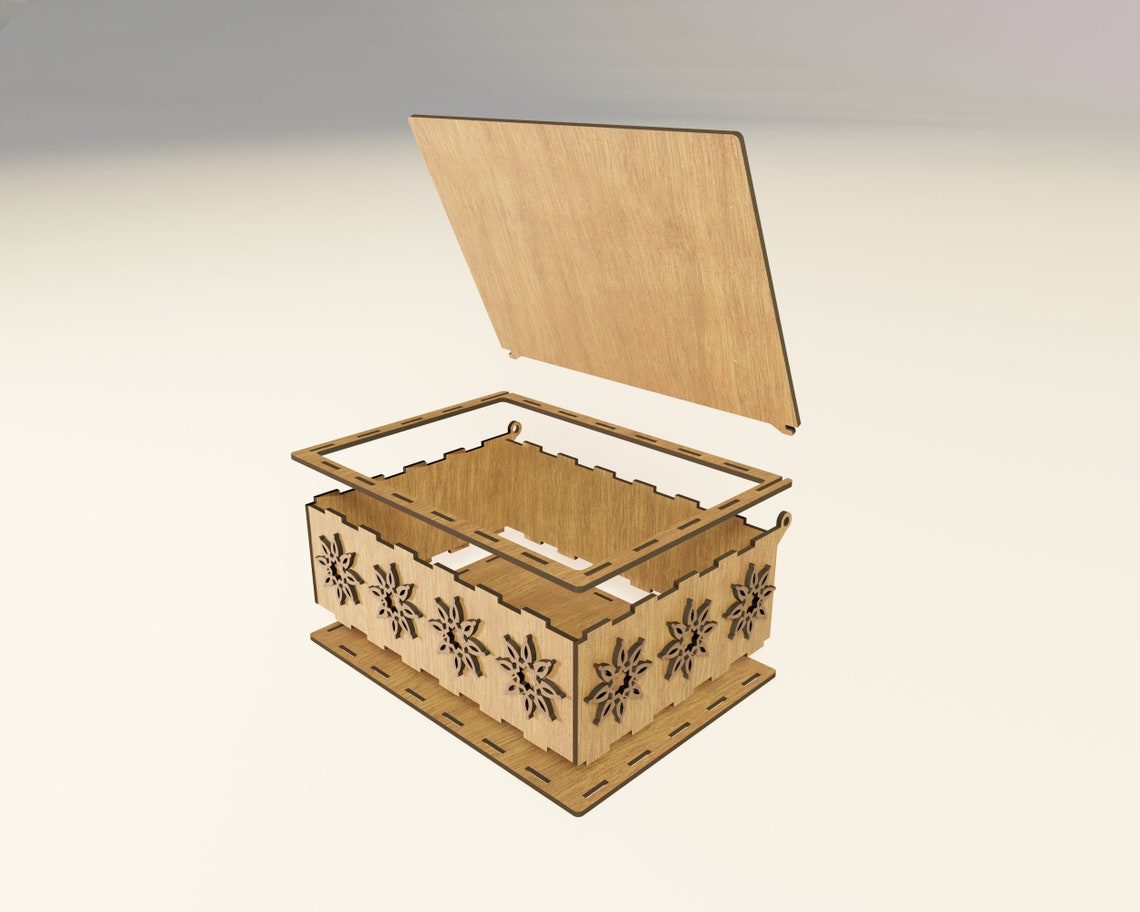 Jewelry Box With Opening Lid Laser Cut Files, Storage Box Cnc File ...