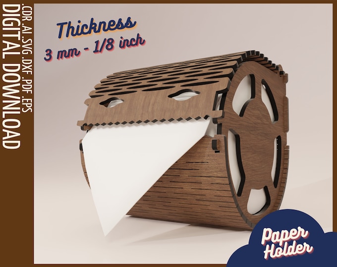Paper Holder Laser Cut File Toilet Paper Dispenser Glowforge Project ...