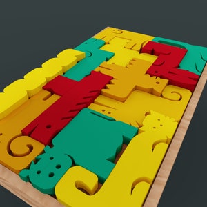 Animals Maya Puzzle Svg, Animals Puzzle Laser Cut Files SVG DXF CDR ...
