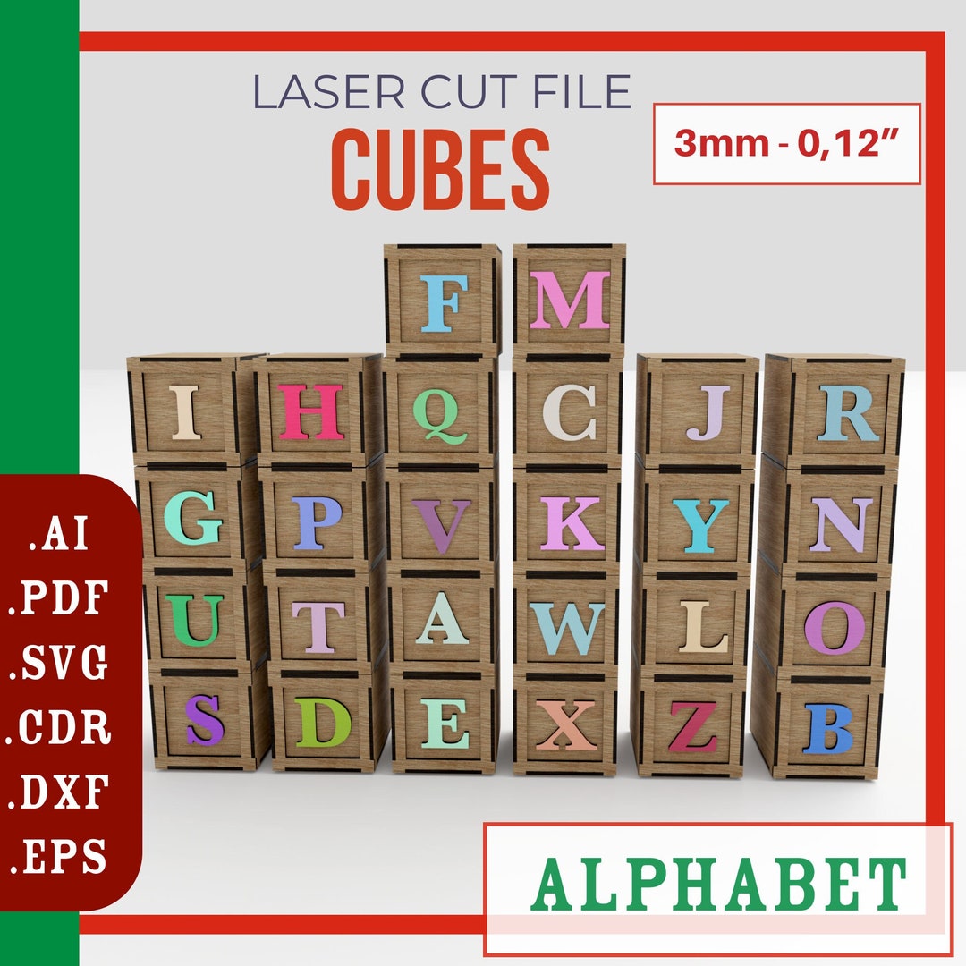 Alphabet Blocks Puzzle for Kids - Laser Cut Files, SVG, CDR ...