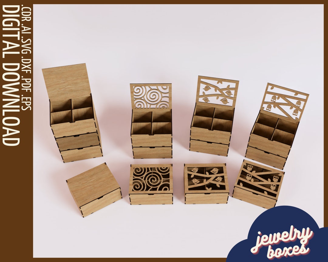 Storage Box Svg | Carved Boxes With Opening Lid | Laser Cut Files ...