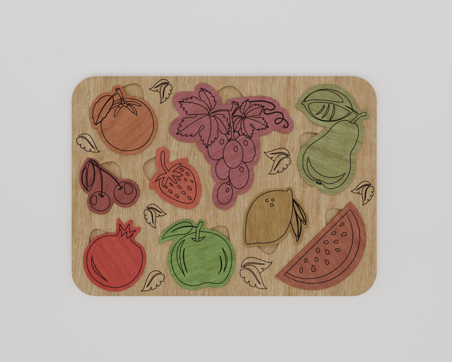 Puzzle for Baby Fruit Laser Cut Files, Montessori Puzzle SVG, CDR ...