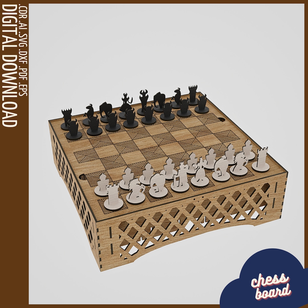 Chessboard With Hidden Compartment CNC Plans / Board Game Storage Box ...