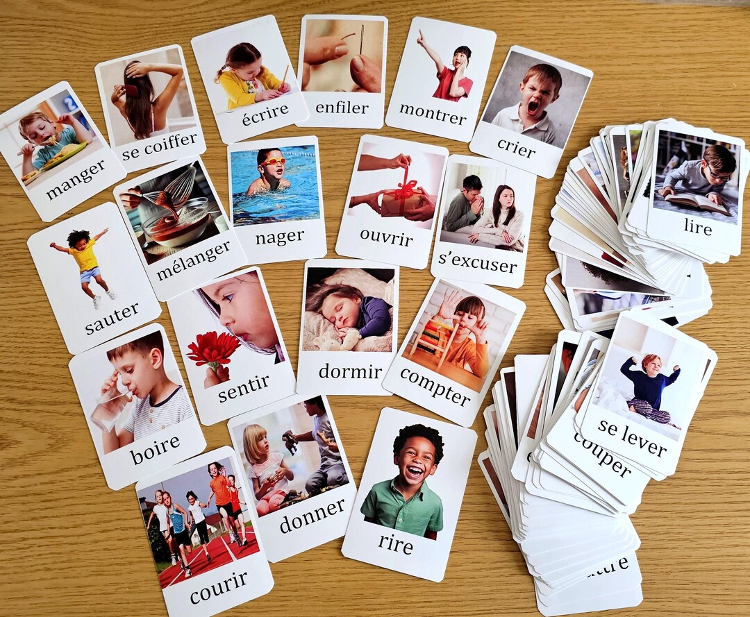 110 Action Verb Cards With Real Photos - Etsy