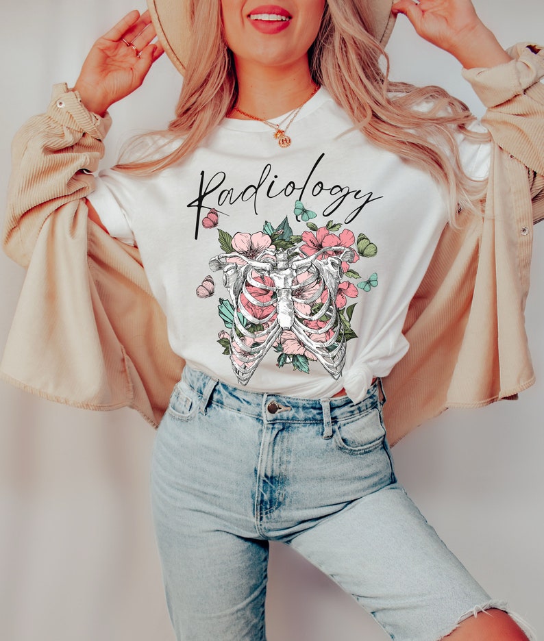 Xray Tech Shirt, Rad Tech Tshirt, Floral Skeleton Xray Technologist ...