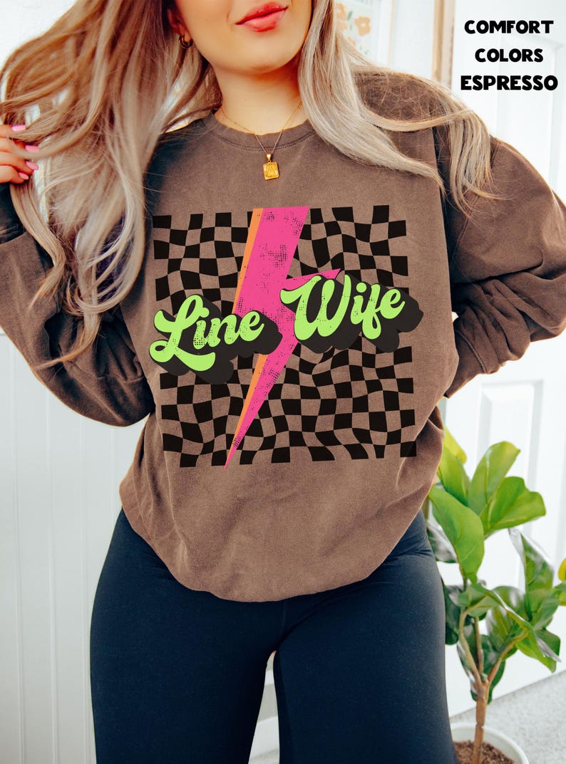 Retro Line Wife Sweatshirt | Lineman's Wife Gift | Blue Collar Wife ...