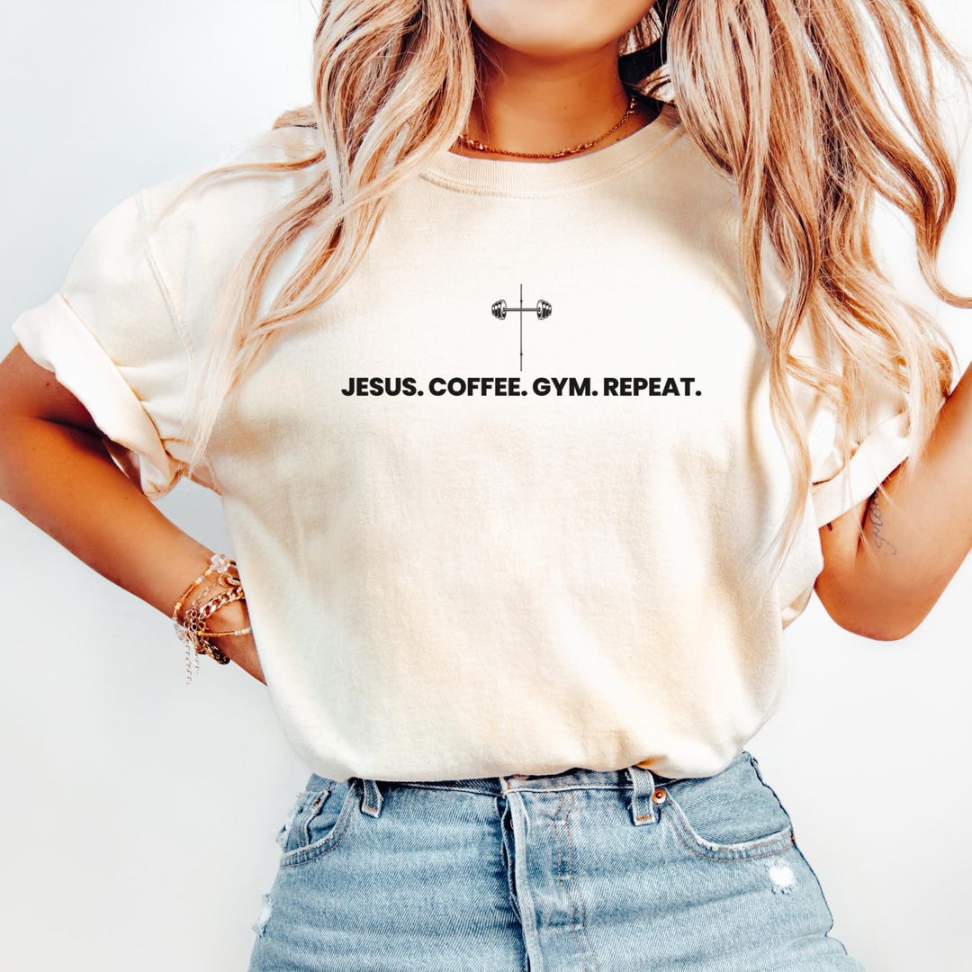 Gym Coffee Jesus Shirt, Christian Pump Cover, Jesus Weightlifting Shirt ...