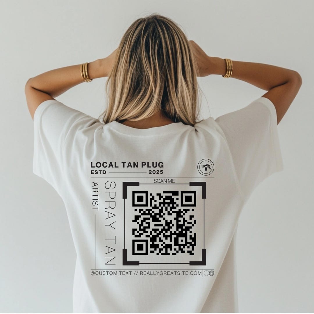 Custom Spray Tan Artist Shirt: QR Code Salon Tee - Etsy