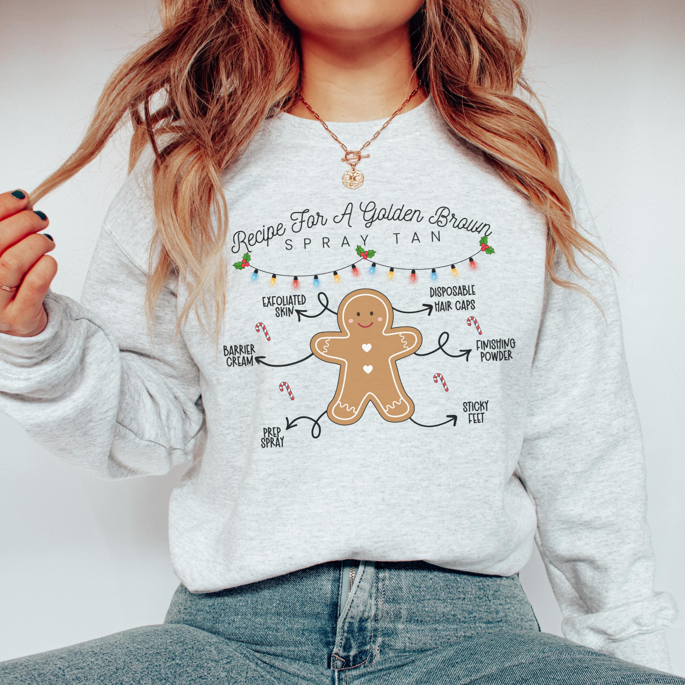 Spray Tan Artist Christmas Gingerbread Sweatshirt - Holiday Xmas ...