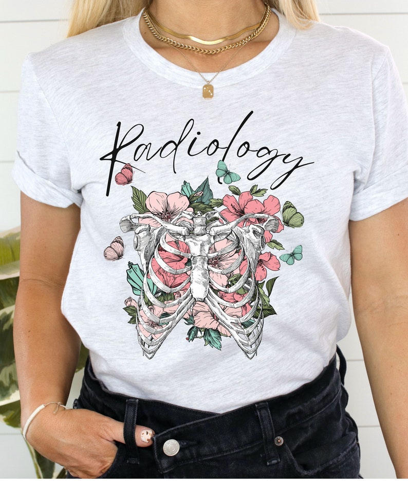 Xray Tech Shirt, Rad Tech Tshirt, Floral Skeleton Xray Technologist ...