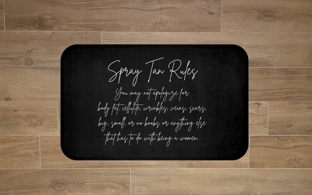 Spray Tan Rules Tent Mat, Overspray Spray Tan Artist Rug, Washable ...