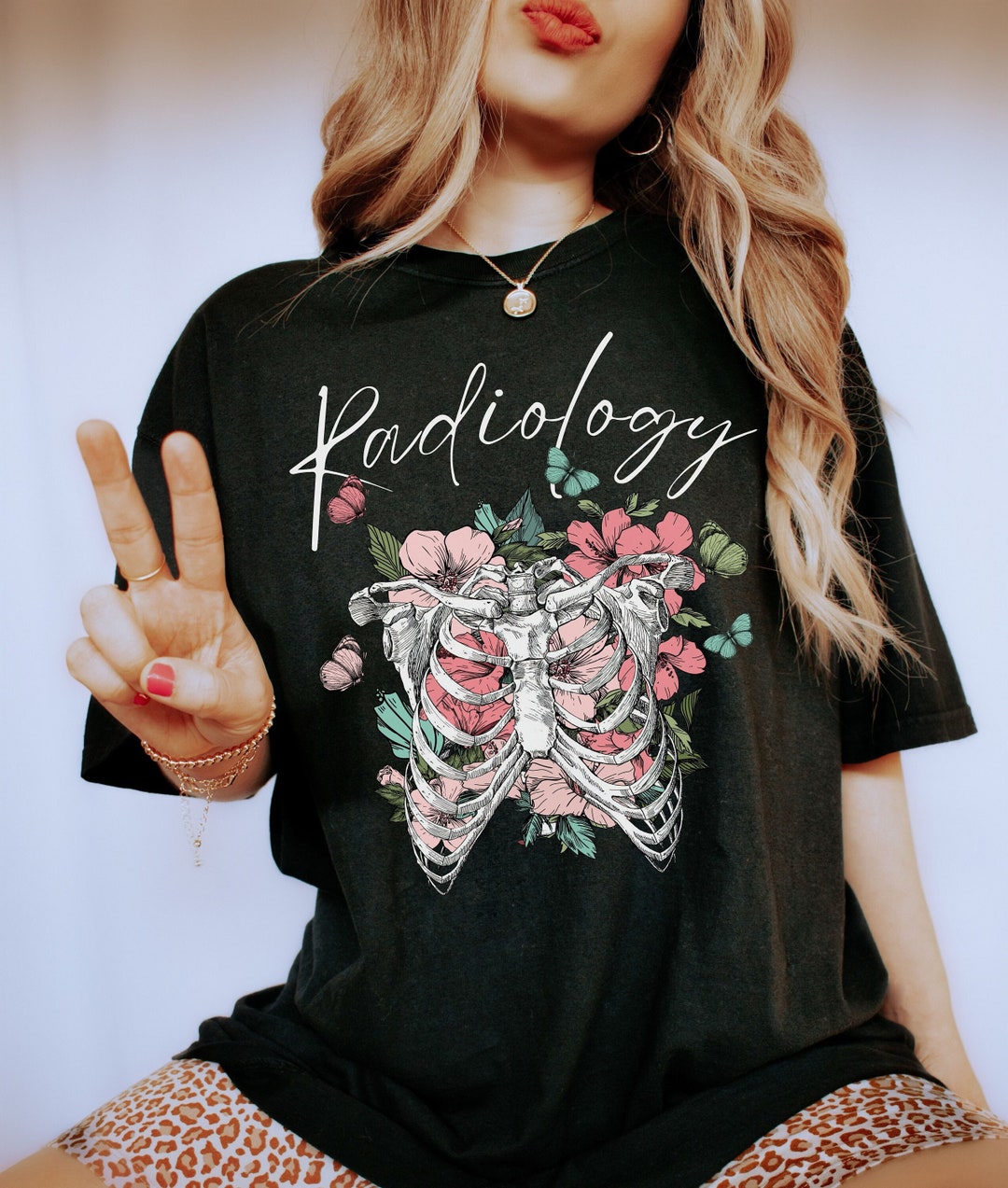 Xray Tech Shirt, Rad Tech Tshirt, Floral Skeleton Xray Technologist ...